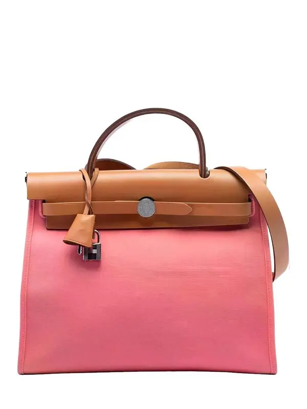 Hermès 2017 Toile Herbag Zip 31 Satchel - Pink