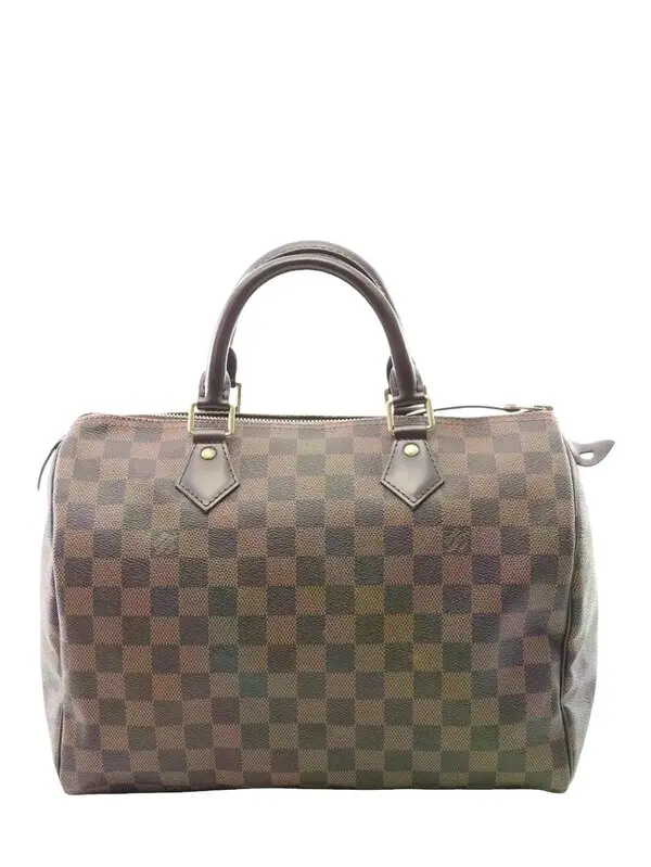 LOUIS VUITTON 2015 Damier Ebene Speedy 30 Boston Bag - Brown