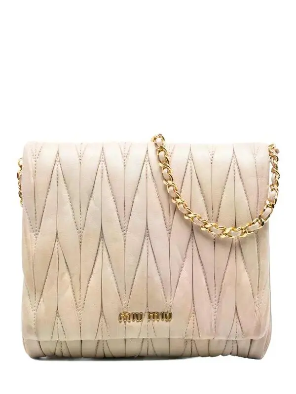 Miu Miu Matelasse Nappa Crossbody Bag - Brown
