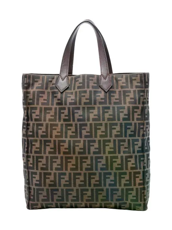 Fendi Zucca Canvas Vertical Shopping Tote Bag - Brown