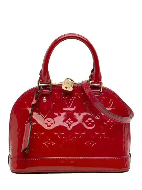 LOUIS VUITTON 2013 Monogram Vernis Alma Bb Satchel - Red