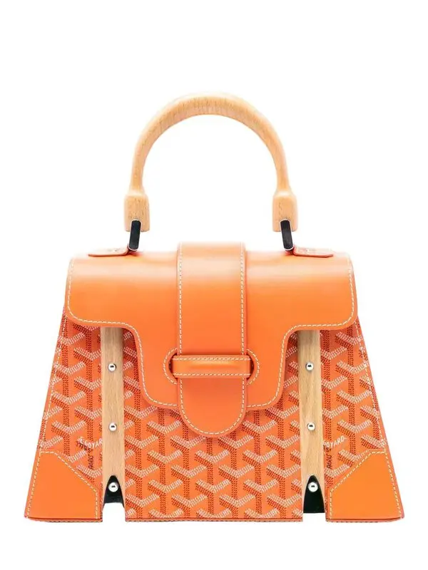 Goyard 2019 Goyardine Saigon Structured Pm Satchel - Orange