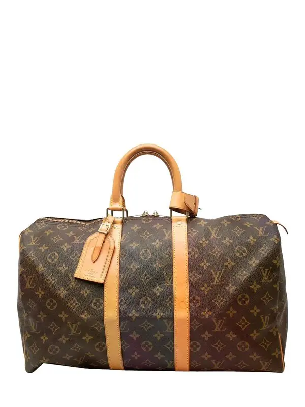 LOUIS VUITTON Monogram Keepall 45 Travel Bag - Brown