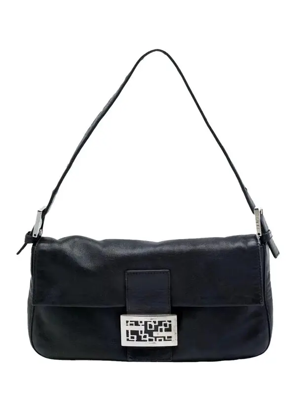 Fendi 20th Century Leather Baguette Shoulder Bag - Black