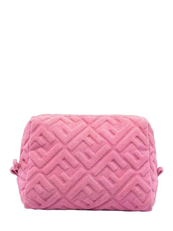 Fendi Zucca Embossed Terry Cloth Pouch - Pink