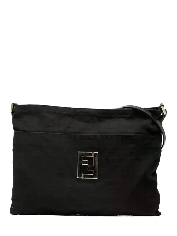 Fendi 2000-2010 Zucca Canvas Shoulder Bag - Black
