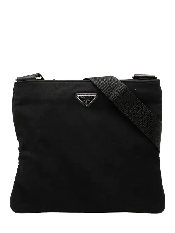 Prada 2013-2025 Tessuto Zip Top Crossbody Bag - Black