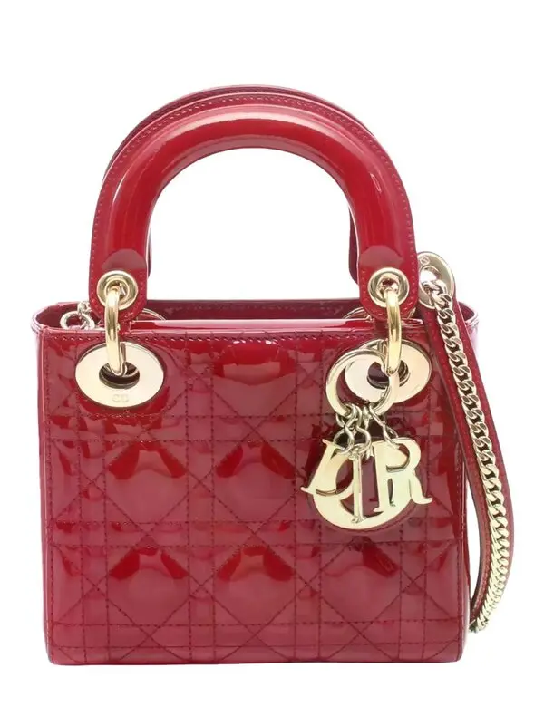 Dior 2019 Mini Patent Leather Lady Satchel - Red