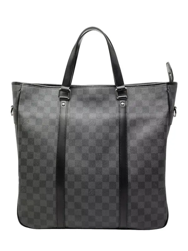 LOUIS VUITTON 2009 Damier Graphite Tadao Satchel - Black