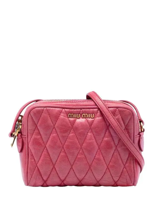 Miu Miu Matelasse Nappa Camera Crossbody Bag - Pink