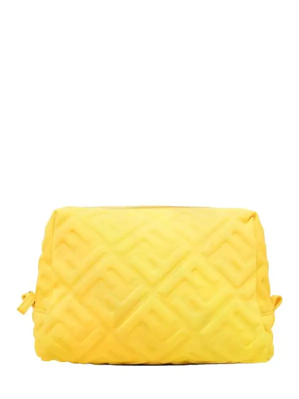 Fendi Zucca Embossed Technical Fabric Pouch - Yellow