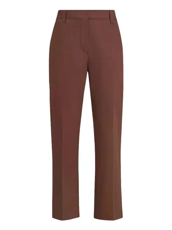 Brunello Cucinelli Stretch Cotton Twill Cigarette Trousers - Brown