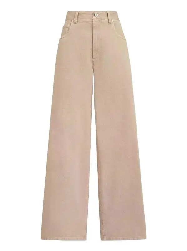Brunello Cucinelli Dyed Denim Relaxed Trousers - Neutrals