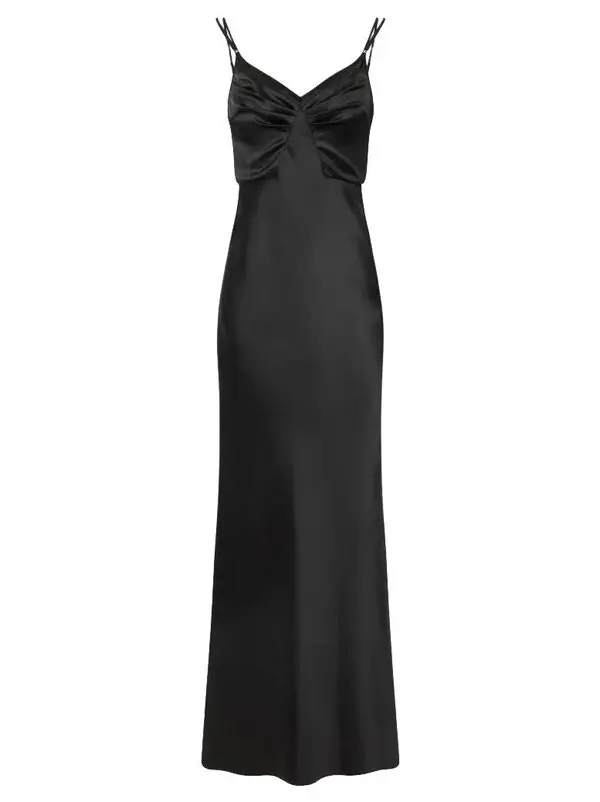 Elisabetta Franchi Red Carpet Dress In Satin - Black