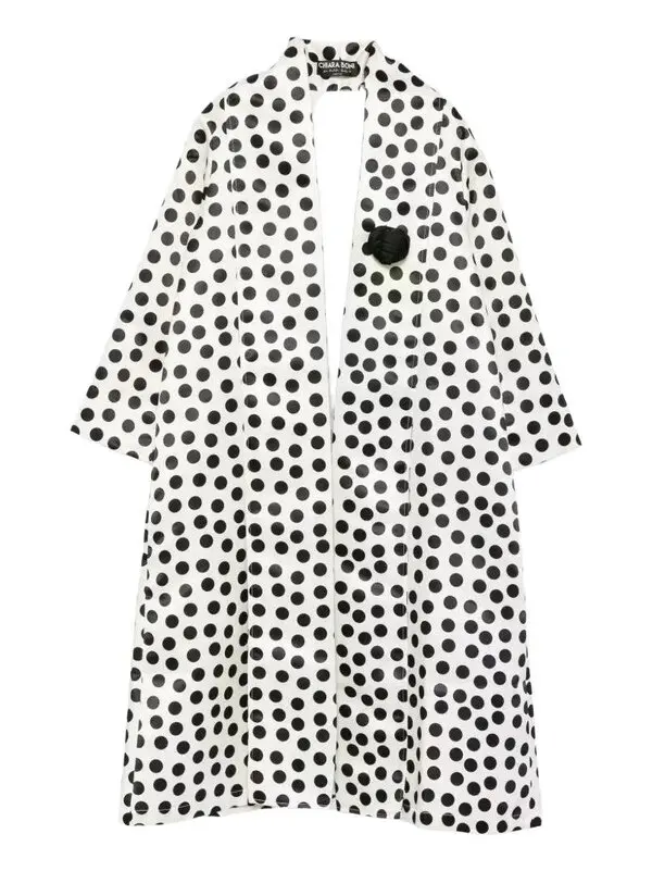 Chiara Boni La Petite Robe Polka-dot Oversize Coat - White
