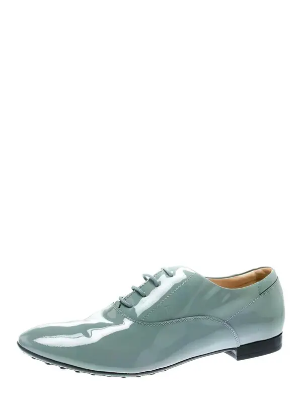 TOD'S Patent-finish Leather Oxford Shoes - Blue