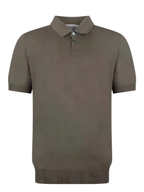 GRAN SASSO Buttoned Short-sleeve Polo Shirt - Brown