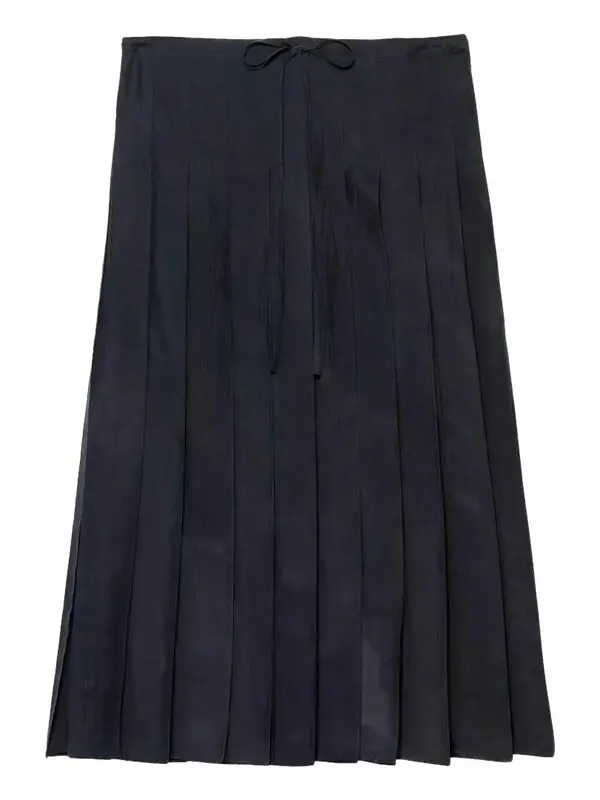 Prada Pleated Silk Midi-skirt - Blue