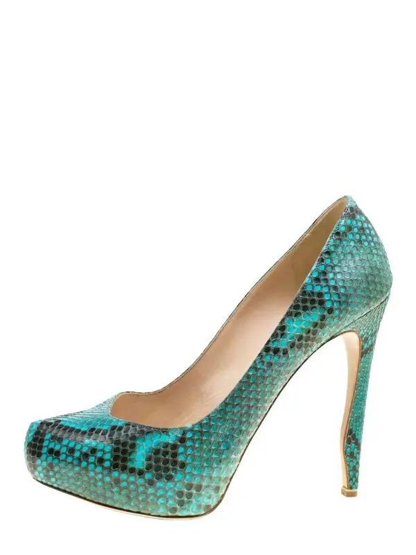 NICHOLAS KIRKWOOD 2016 Python Leather Pumps - Green