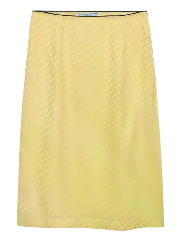 Prada Polka-dot Satin Skirt - Yellow