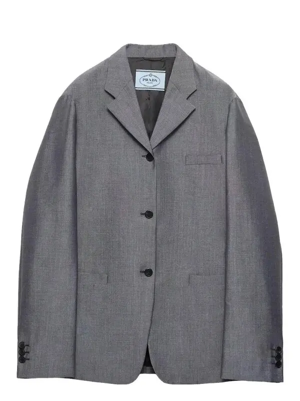 Prada Single-breasted Kid-mohair Jacket - Grey