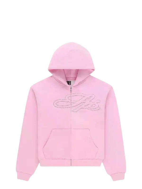 SP5DER Rhinestone-embellished Zip Hoodie - Pink