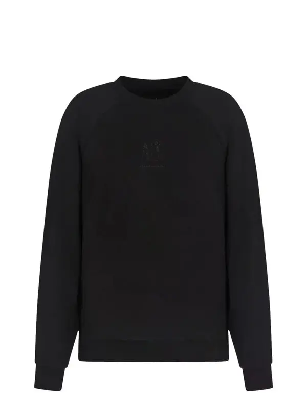 Armani Exchange Logo-detail Round-neck Sweatshirt - Black