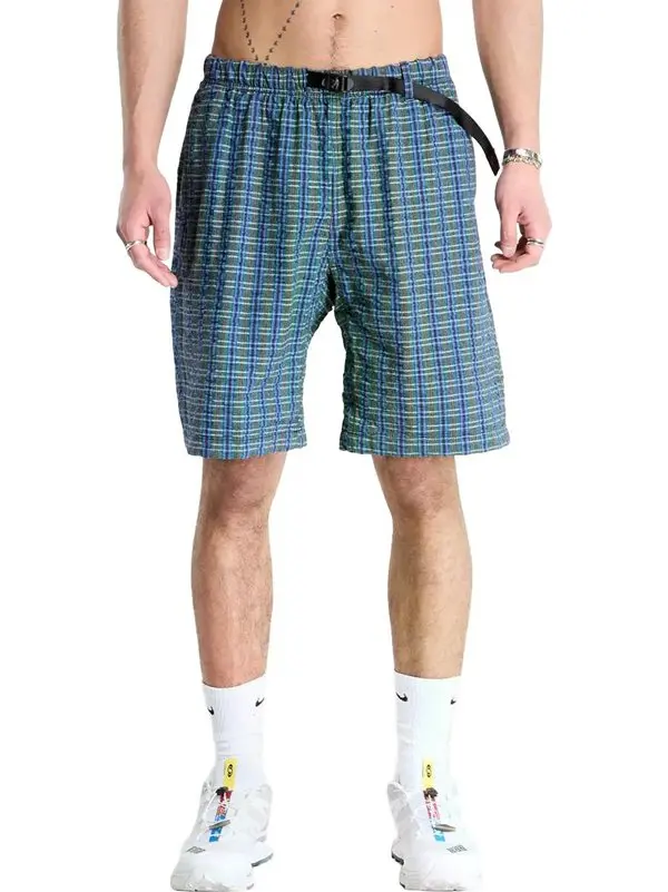 Gramicci Plaid Seersucker Shorts - Blue