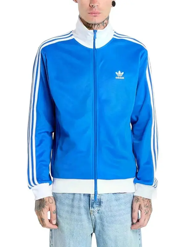 Adidas Three-stripe Zip Sweater - Blue