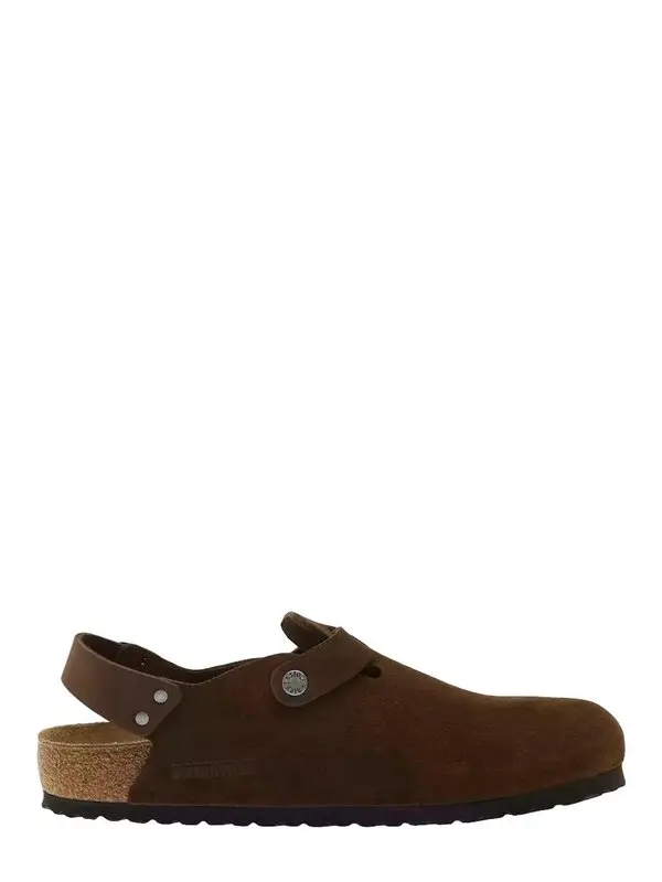 BIRKENSTOCK Buckle Suede Mules - Brown