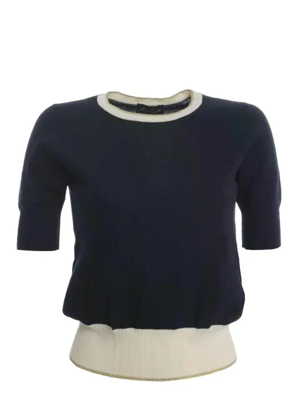 Luisa Spagnoli Short-sleeve Crewneck Sweater - Blue