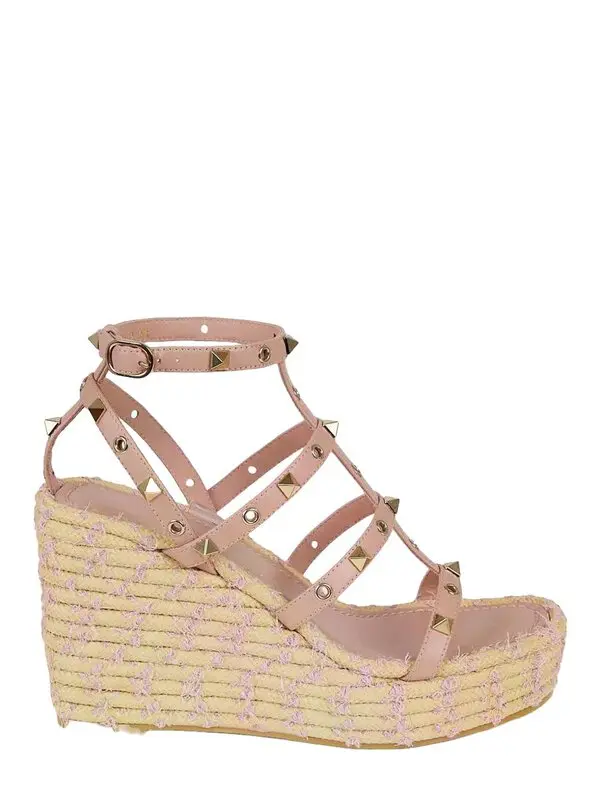 Valentino Garavani Rockstud Heeled Espadrilles - Pink