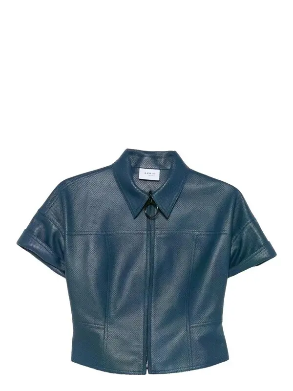 Akris Leather Shirt - Blue