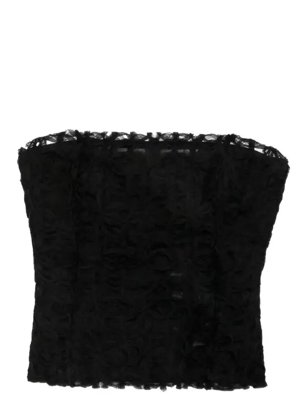 Akris Floral Corsage Top - Black