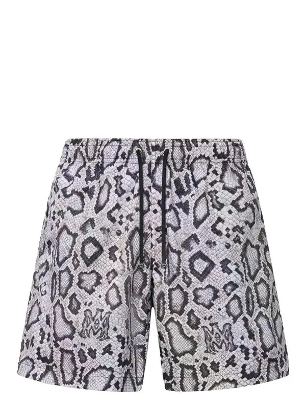 Amiri Snake-print Swim Shorts - White