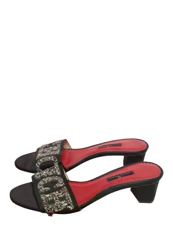 Carolina Herrera Glitter-embellished Sandals - Black