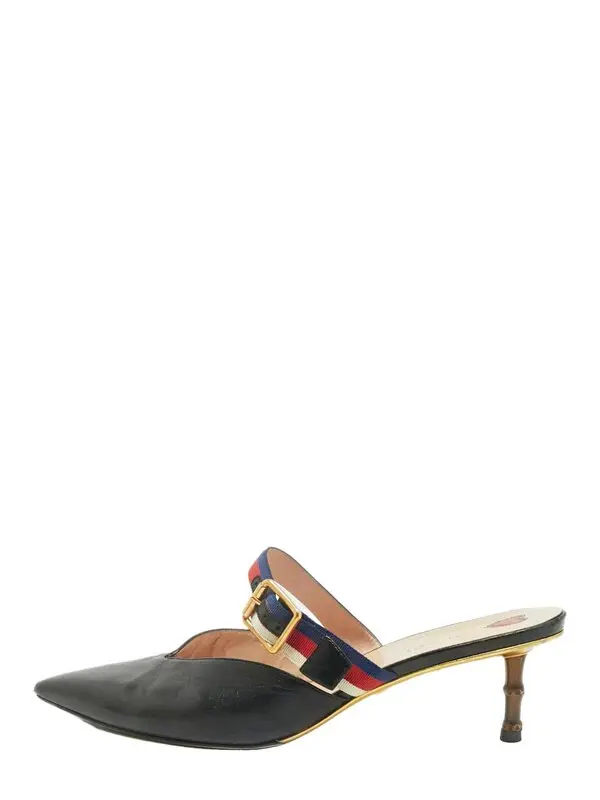 Gucci Bamboo-heel Pointed Mules - Black