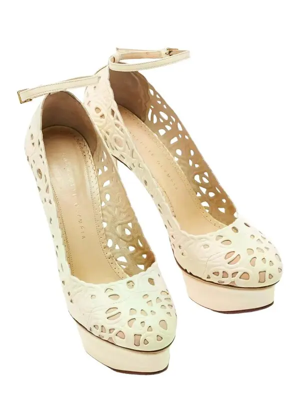 CHARLOTTE OLYMPIA Dolores Cut-out Heeled Pumps - Neutrals