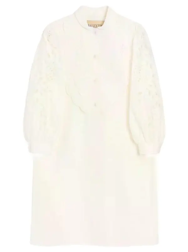 Valentino Garavani Mini Embroidered Poplin Dress - White