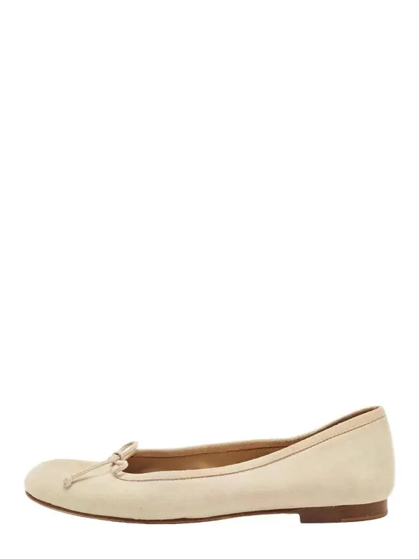Manolo Blahnik Verrali Bow Ballet Flats - Neutrals