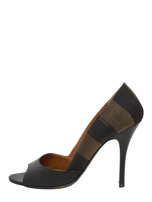 Fendi Peep-toe Heeled Pumps - Black
