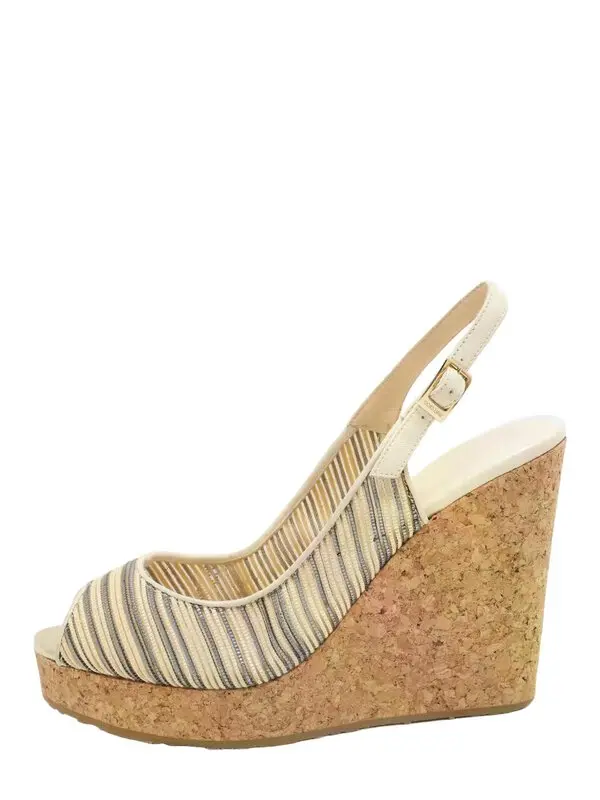JIMMY CHOO Wedge Pumps With Cork Detail - Neutrals