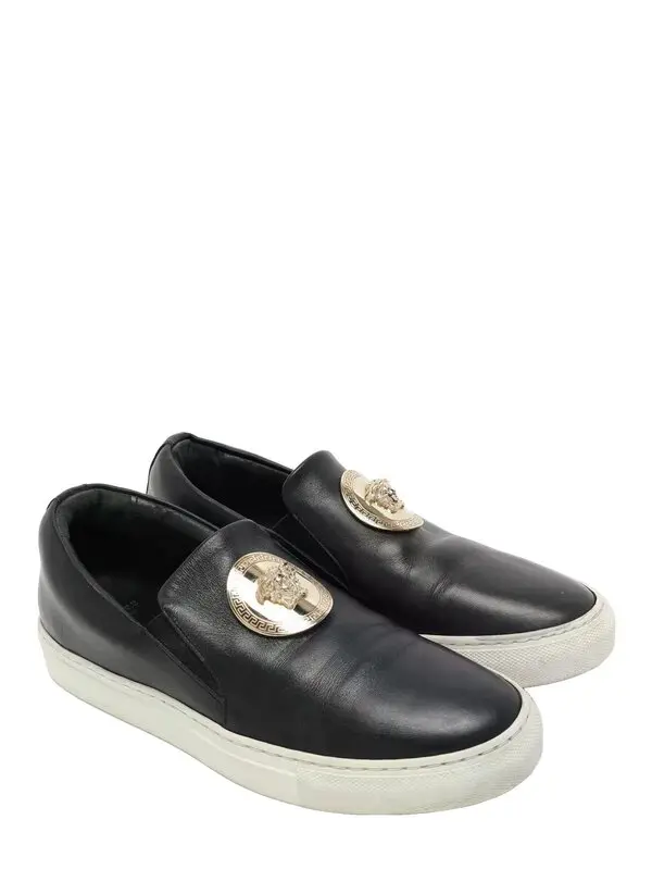 Versace Medusa Plaque Slip-on Sneakers - Black
