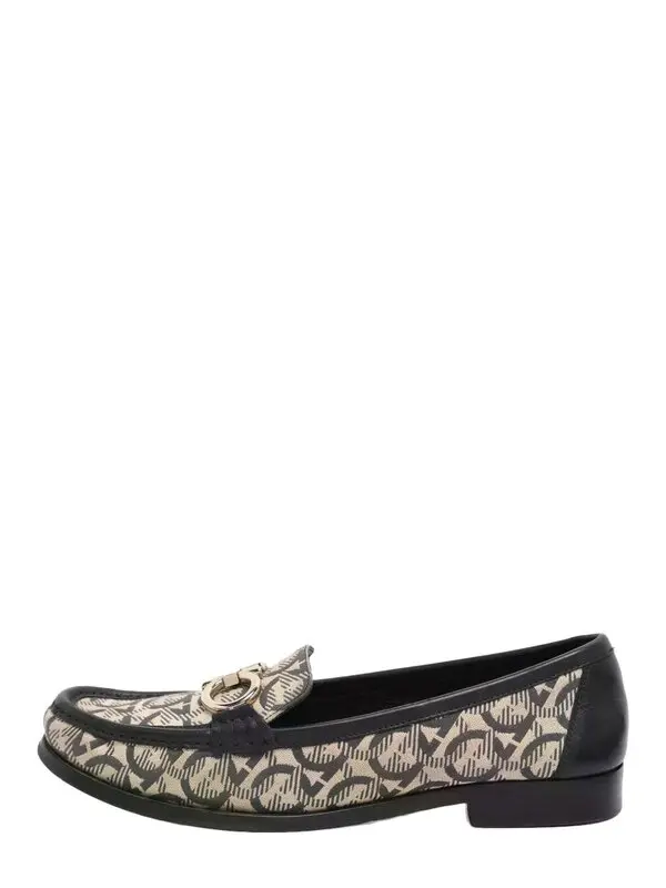 FERRAGAMO Gancini Canvas Loafers - Neutrals