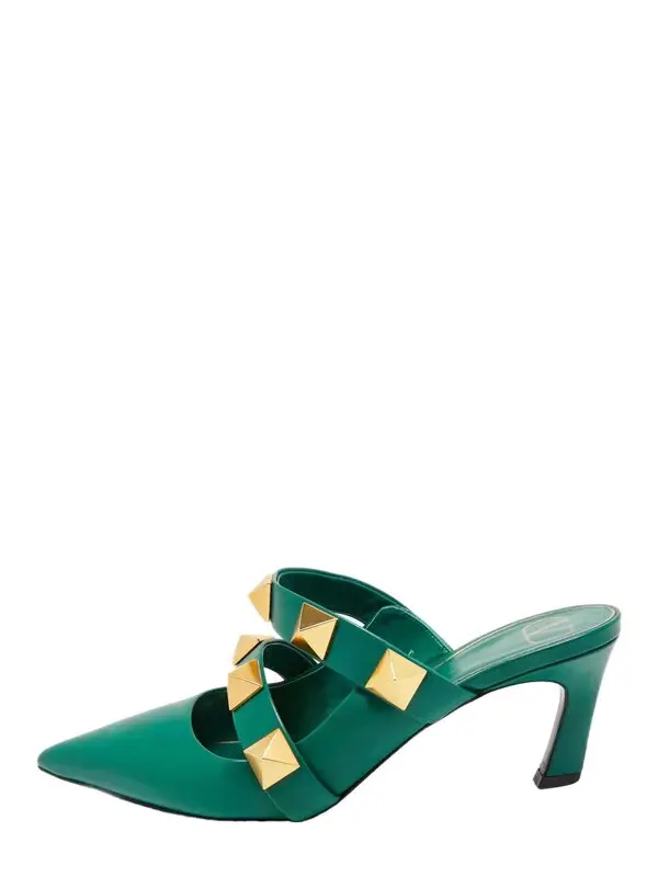 Valentino Garavani Roman Stud Pointed Mules - Green