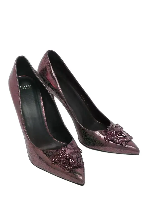 Versace Medusa Pointed-toe Pumps - Purple