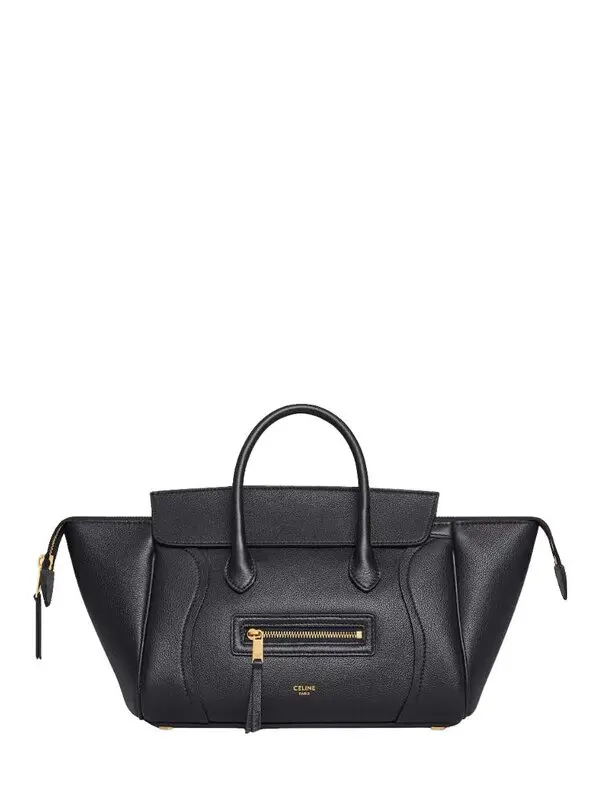 Celine Little Luggage In Grained Calfskin - Black