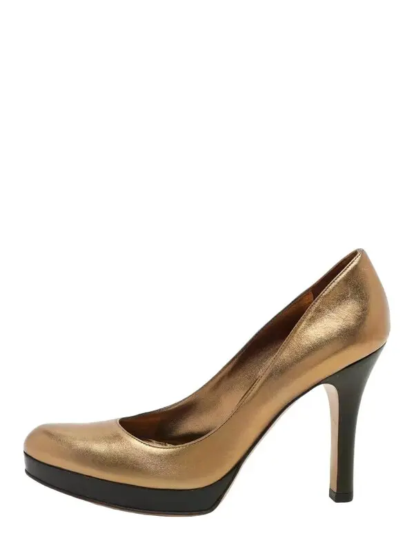 Gucci Platform Heeled Pumps - Gold