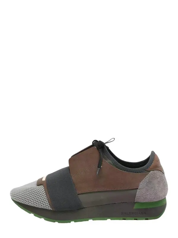 Balenciaga Race Runner Panelled Sneakers - Brown