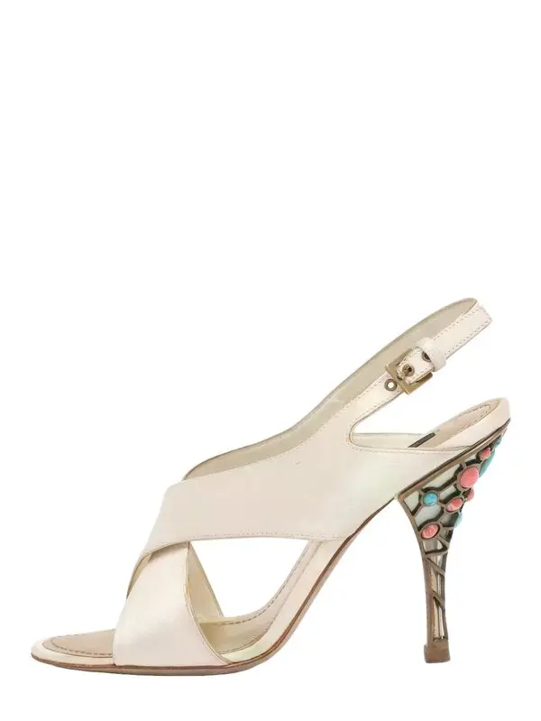 LOUIS VUITTON Embellished Heeled Sandals - Neutrals